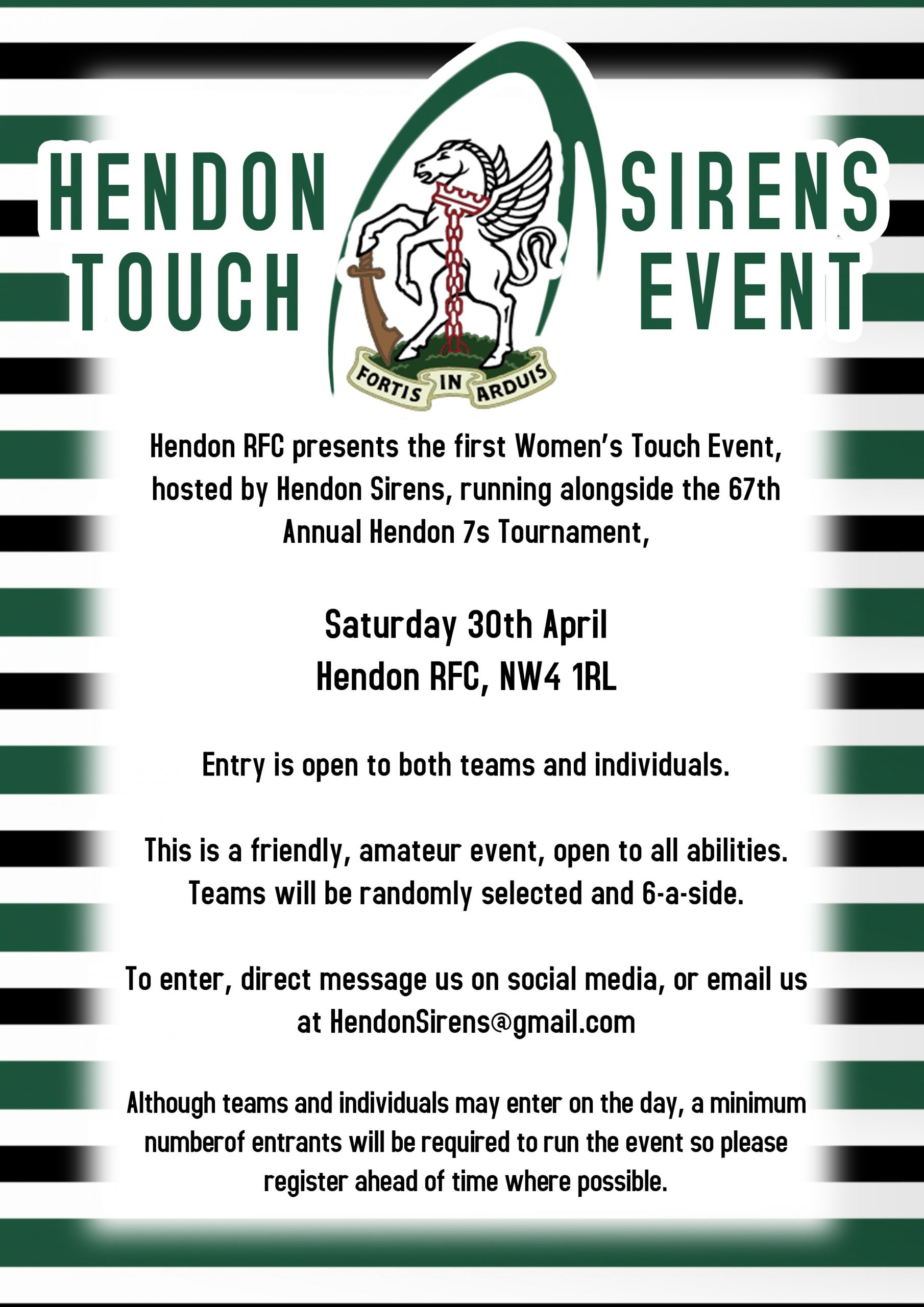 Middlesex Rugby : Hendon Siren's Touch Event - 30th April 2022 ...